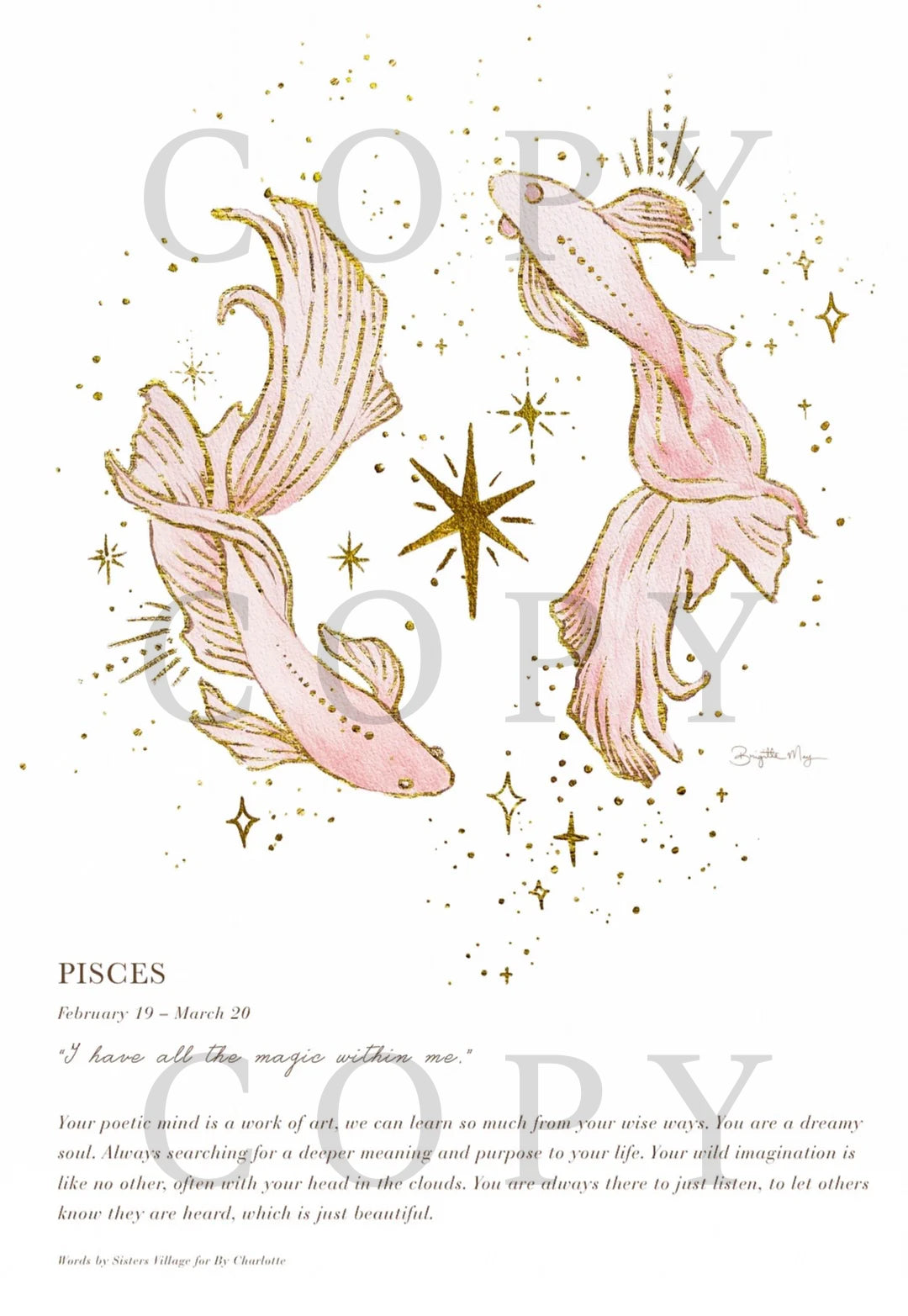 Pisces A4 Print – Sisters Village